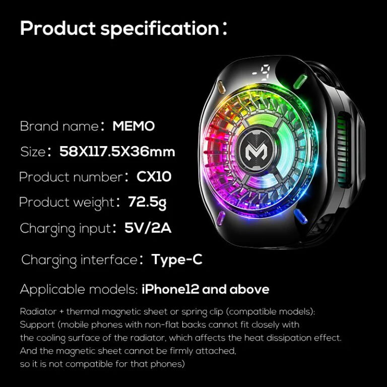 MEMO CX10 Magnetic Cooling Fan Without Display - CM Shop